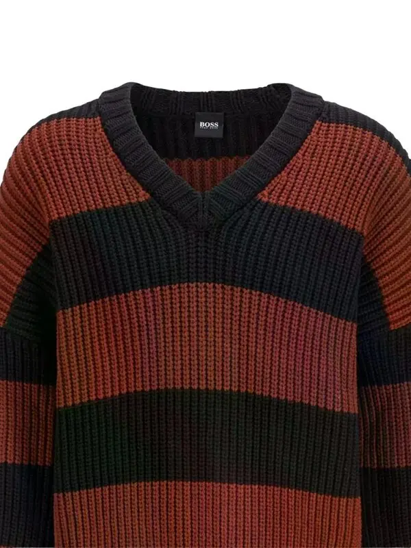 BOSS Ribbed V-neck Sweater