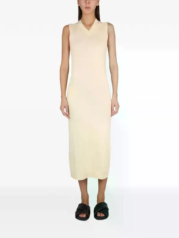 Aspesi Midi V-neck Dress - Neutrals