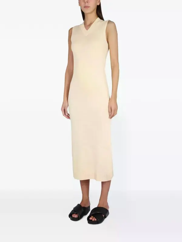 Aspesi Midi V-neck Dress - Neutrals