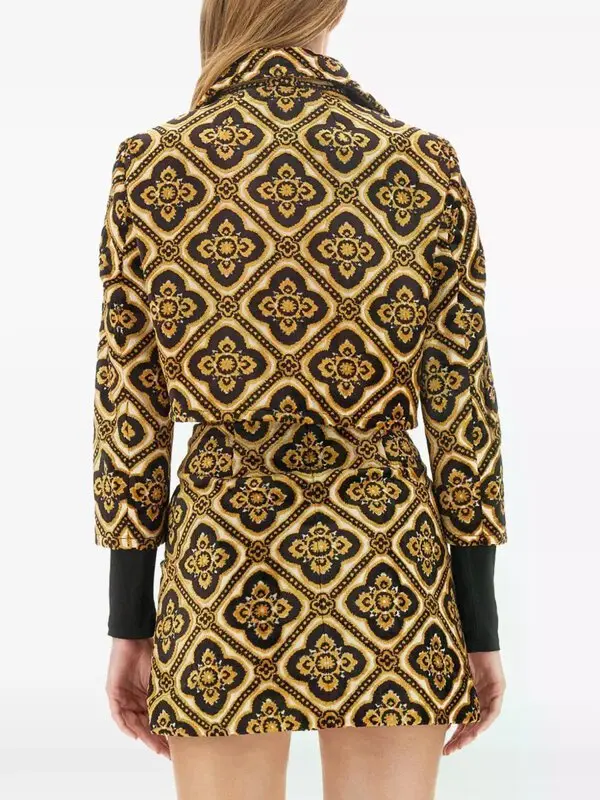Etro Patterned Cropped Jacket - Black