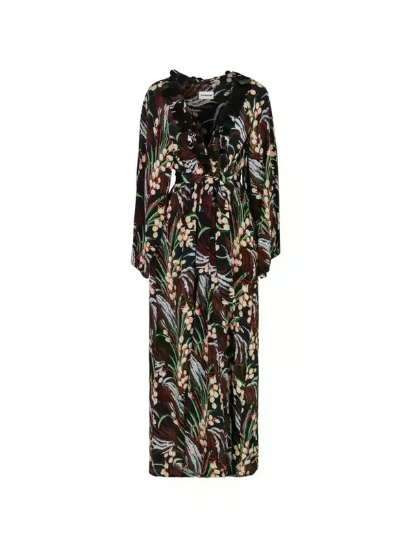 P.a.r.o.s.h Printed Crepe Wrap Dress