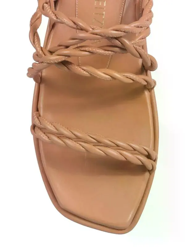 STUART WEITZMAN Calypso Braided Leather Flat Sandals