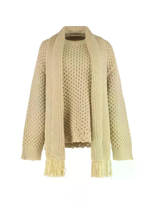 MAISON MARGIELA Fringed Crew-neck Sweater