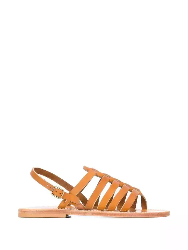 K.JACQUES Homere Leather Strappy Sandals - Brown