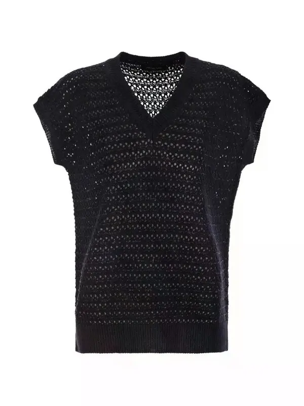 Fabiana Filippi V-neck Sleeveless Crochet Jumper