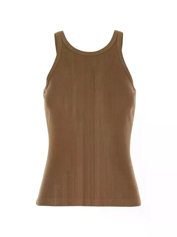 JUCCA Ribbed Knit Top - Brown