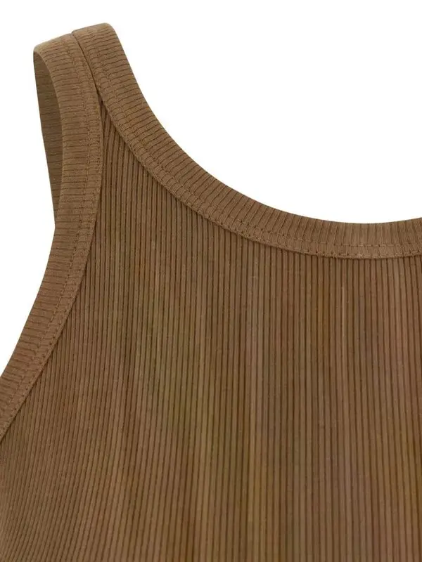 JUCCA Ribbed Knit Top - Brown
