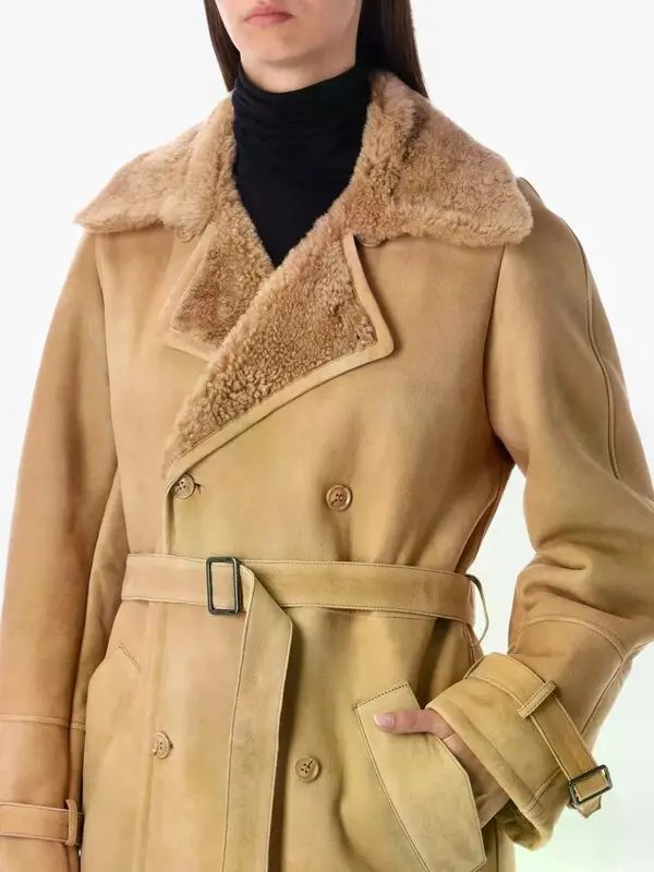 SWD BY S.W.O.R.D. Leather Double-breasted Coat