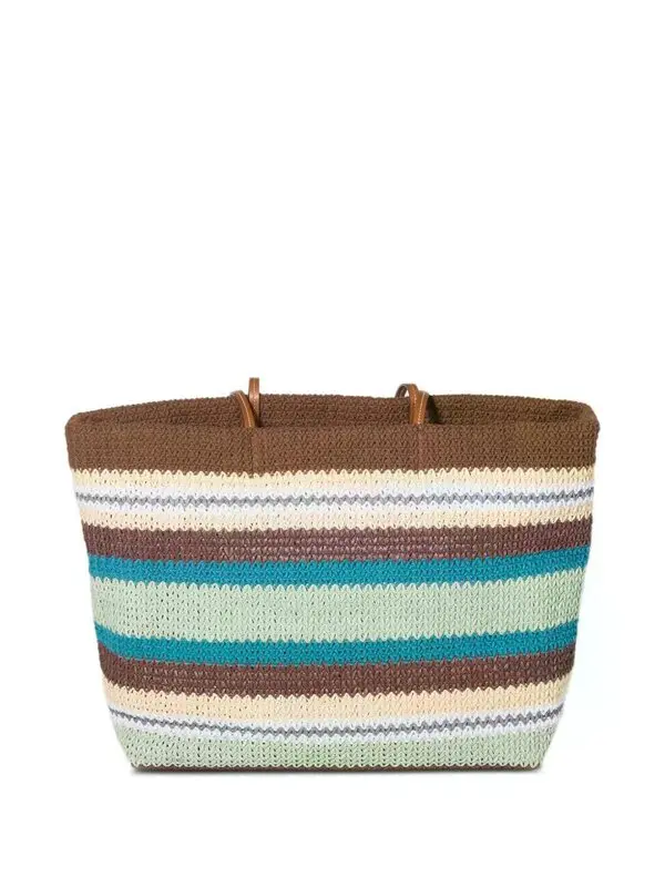 Miu Miu Raffia-effect Woven Tote Bag With Gold Tone Hardware - Brown