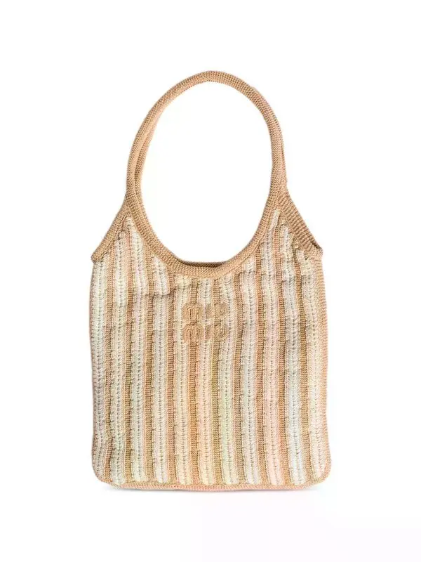 Miu Miu Ivy Crochet Shoulder Bag - Neutrals
