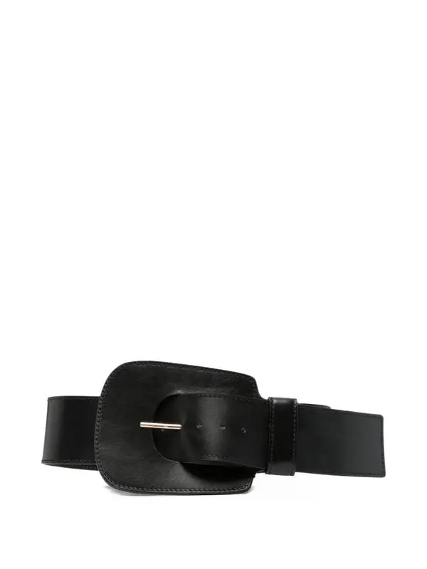Sportmax Statement-buckle Leather Belt - Black