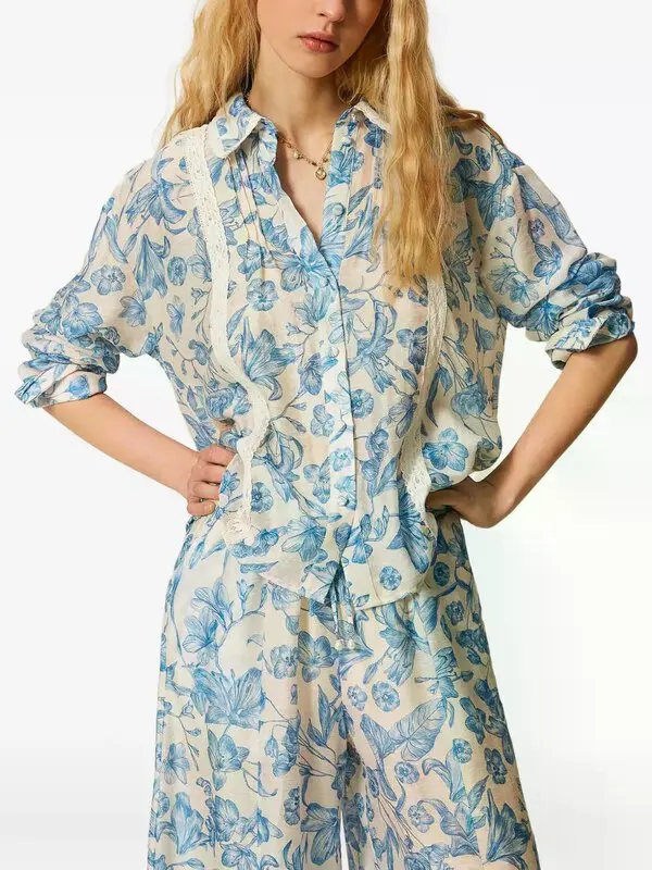 TWINSET Floral-pattern Laced Shirt