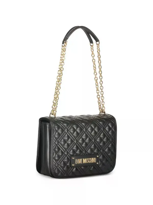 Moschino Quilted Shoulder Bag - Black