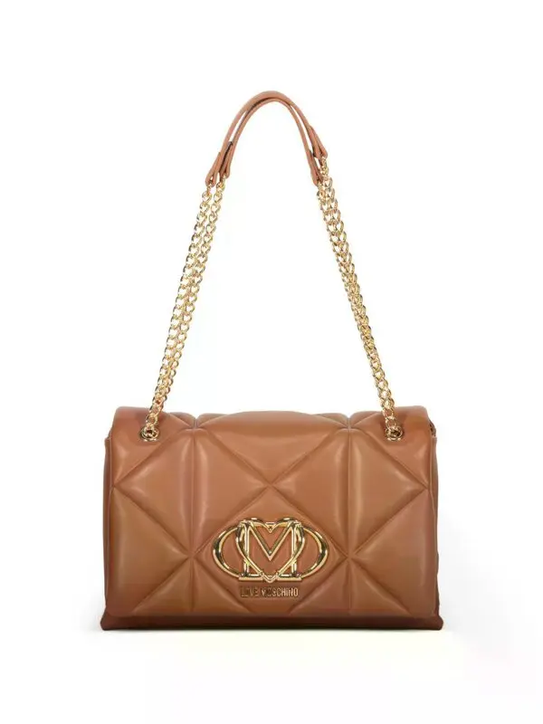 Moschino Quilted Buckle Shoulder Bag - Neutrals