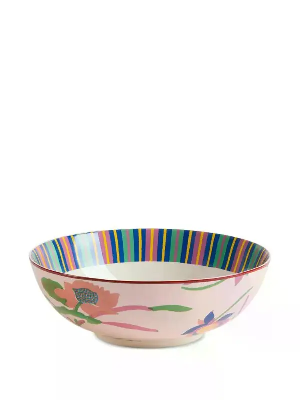 LISA CORTI Japanese Floral-print Porcelain Salad Bowl - Pink