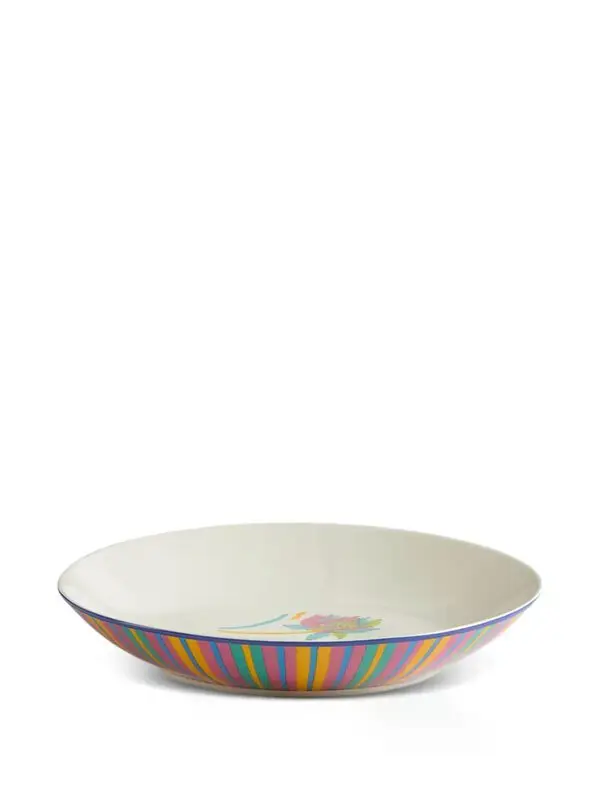 LISA CORTI Japanese Floral-detail Soup Plate - Neutrals