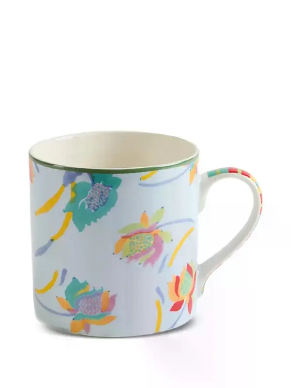 LISA CORTI Japanese Floral-print Mug - Blue