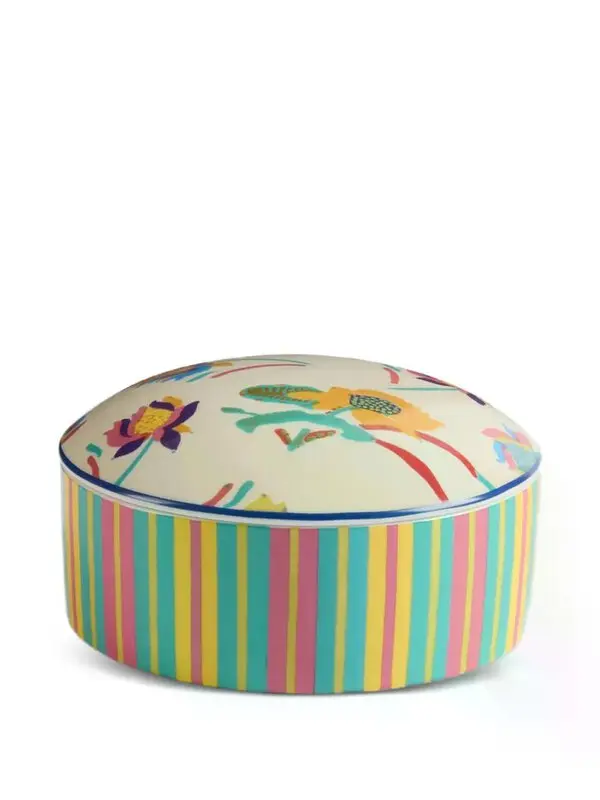 LISA CORTI Japanese Striped Porcelain Trinket Box - Neutrals