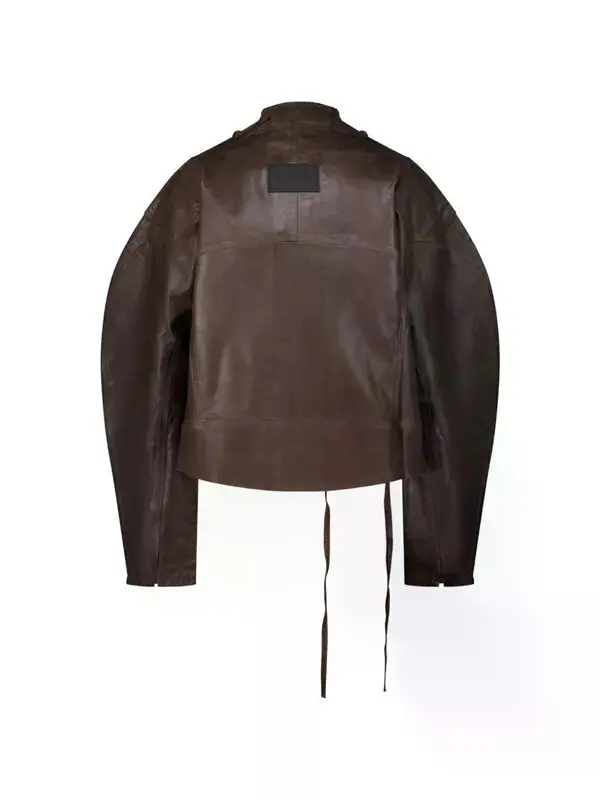 Ottolinger Zip Glazed Denim Jacket - Brown