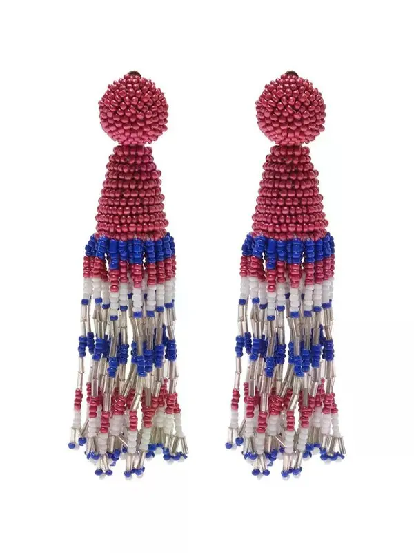 Malìparmi Beaded Tassel Earrings - Pink