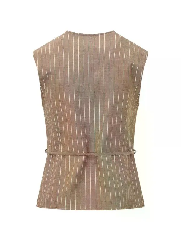 LE SULLY STUDIO Striped Tie-waist Vest