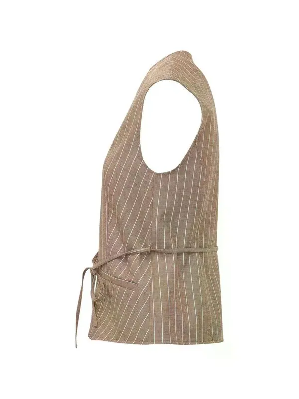 LE SULLY STUDIO Striped Tie-waist Vest