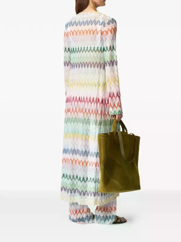 Missoni Long Zig Zag Lace Cardigan - White