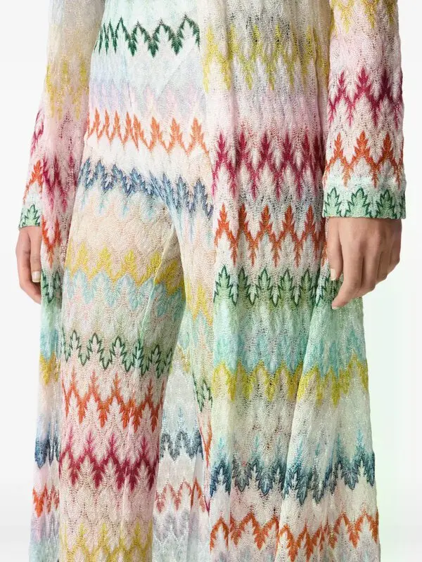 Missoni Long Zig Zag Lace Cardigan - White