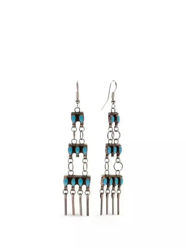 FORTELA Turquoise Drop Earrings - Silver