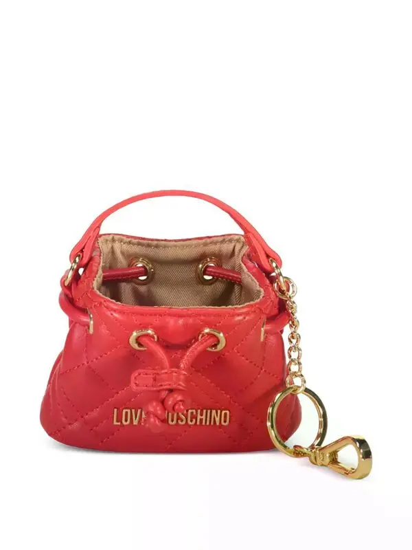 Moschino Quilted-bag Keyring - Red