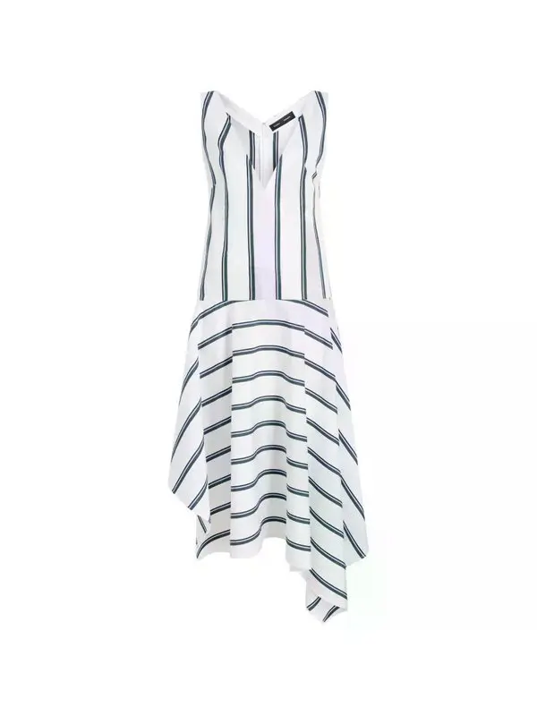 Proenza Schouler Striped V-neck Midi Dress - White