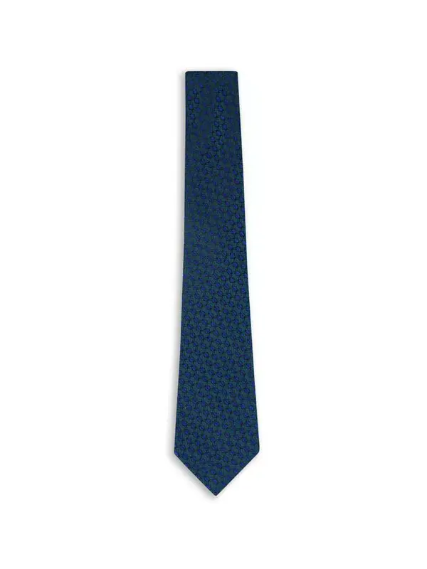 Zegna Geometric-patterned Neck Tie - Blue