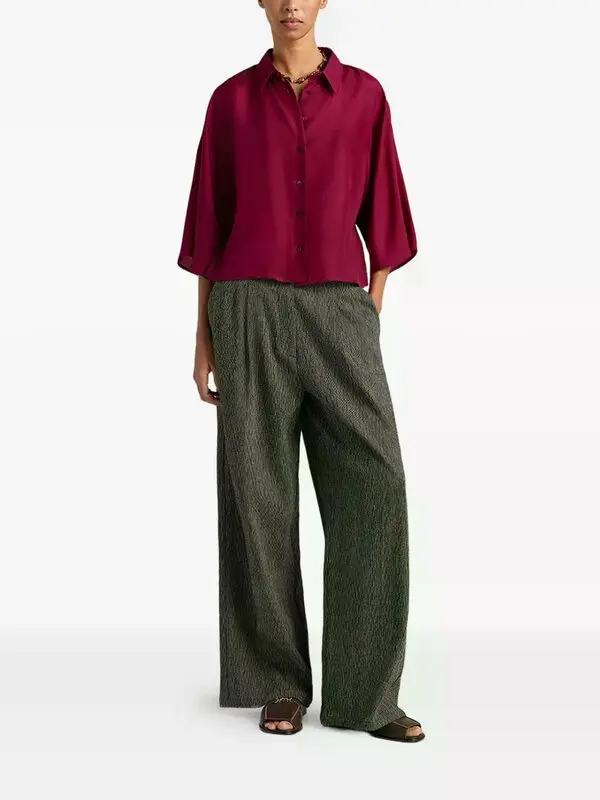 Momoni Buttoned Kimono-style Shirt - Red
