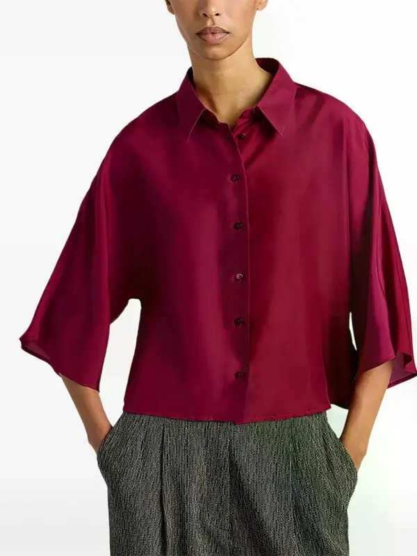 Momoni Buttoned Kimono-style Shirt - Red
