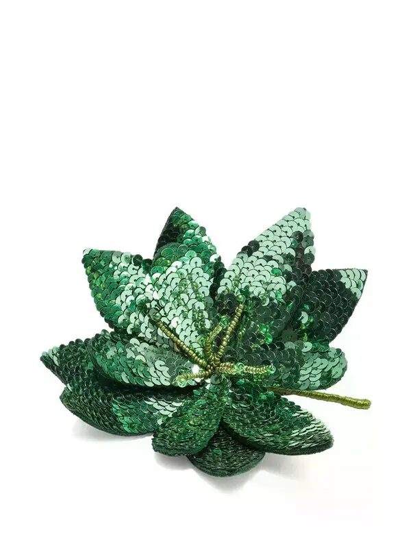 Malìparmi Sequin-embellished Flower Brooch - Green