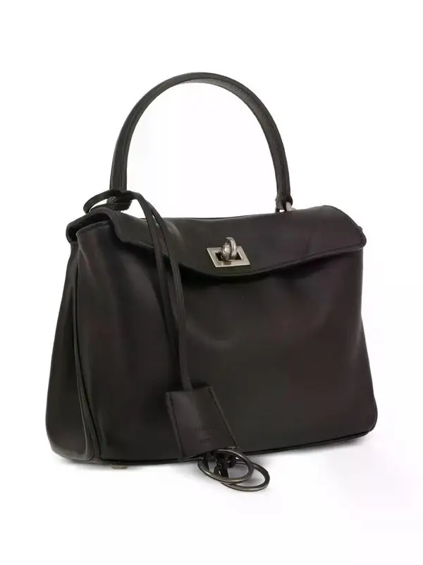 Balenciaga 2020s Mini Rodeo Leather Shoulder Bag - Black