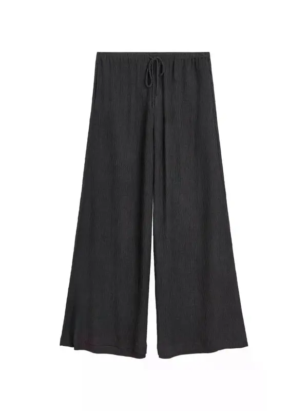 BY MALENE BIRGER Drawstring-waist Crinkled-finish Trousers - Black