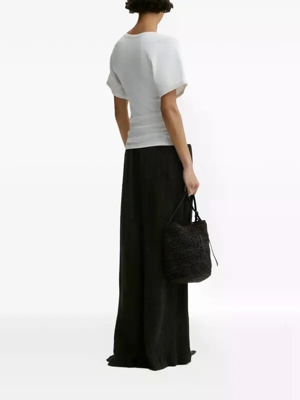 BY MALENE BIRGER Drawstring-waist Crinkled-finish Trousers - Black