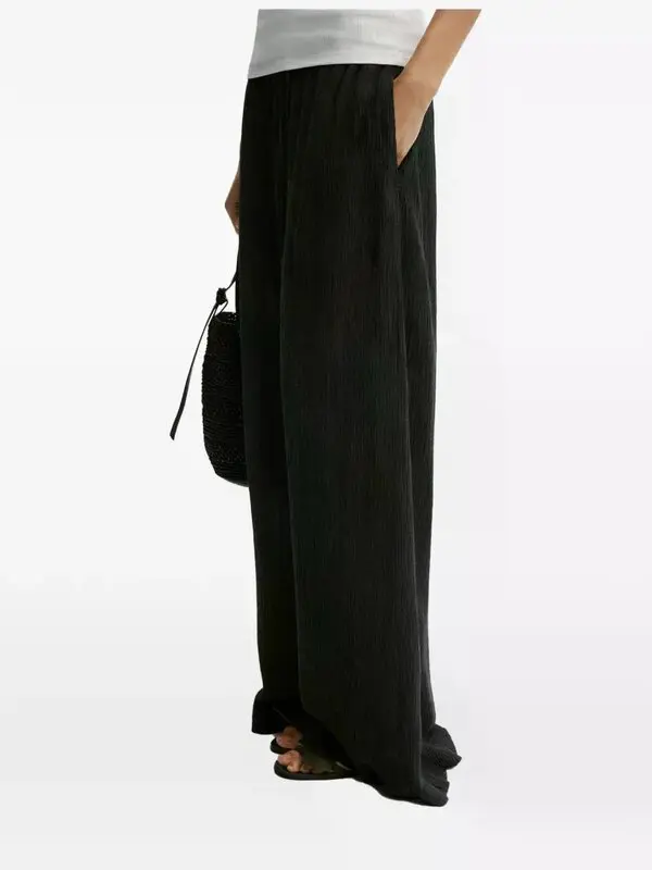 BY MALENE BIRGER Drawstring-waist Crinkled-finish Trousers - Black