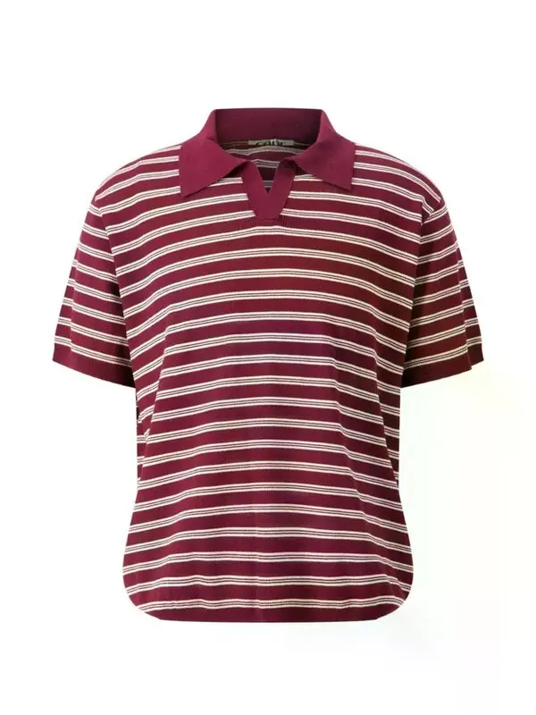 COOR Open-collar Stripe T-shirt