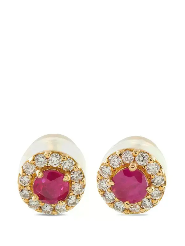 LB EXCLUSIVE Ruby And Diamond Earrings - Gold
