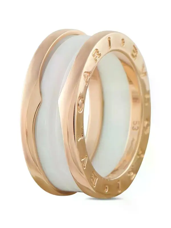 BVLGARI Rose Gold And Ceramic Ring - Pink