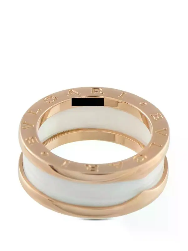 BVLGARI Rose Gold And Ceramic Ring - Pink