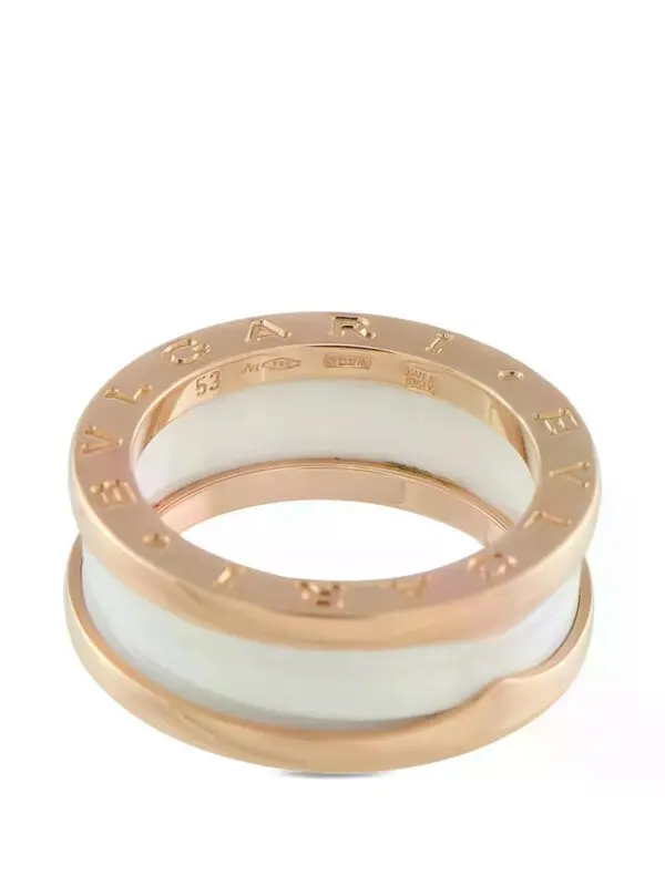 BVLGARI Rose Gold And Ceramic Ring - Pink