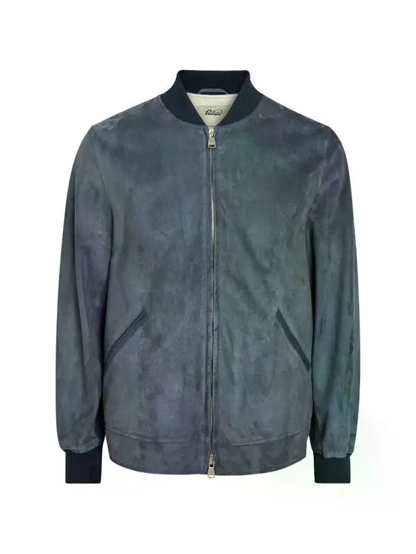 VALSTAR Evans Suede Bomber Jacket - Blue