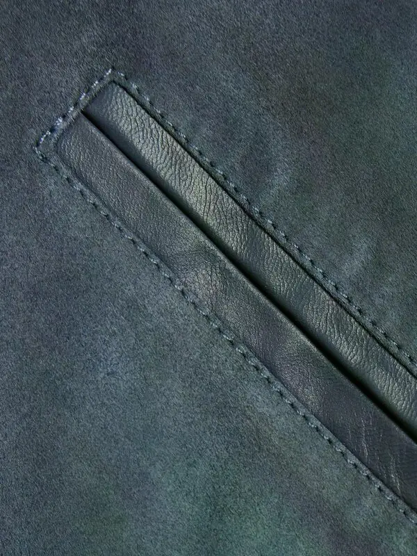 VALSTAR Evans Suede Bomber Jacket - Blue