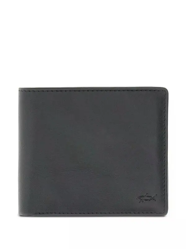Paul & Shark Billfold Leather Wallet - Black