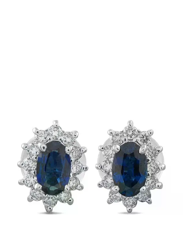 LB EXCLUSIVE Diamond And Sapphire Earrings - Silver