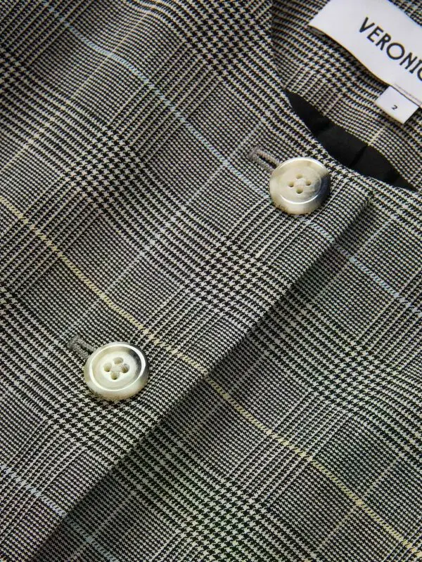Veronica Beard Lois Check Button Jacket - Grey