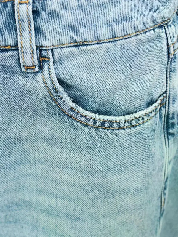 ICON DENIM LOS ANGELES Belt-loop Straight Leg Jeans - Blue